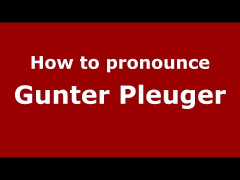 How to pronounce Gunter Pleuger (American English/US) - PronounceNames.com