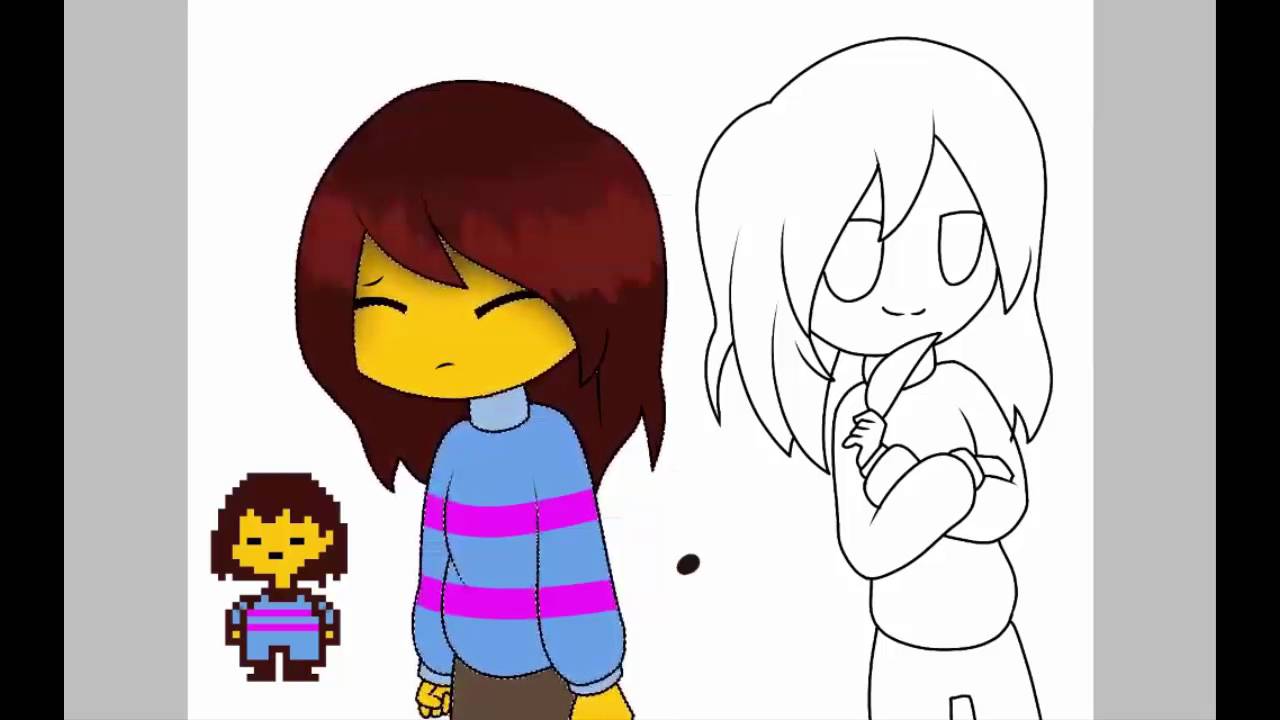 Undertale Speedpaint - Frisk and Chara (ibispaint)