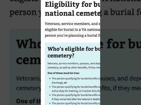 Who is eligible for Burial at VA National Cemeteries?(V3T-TALK)