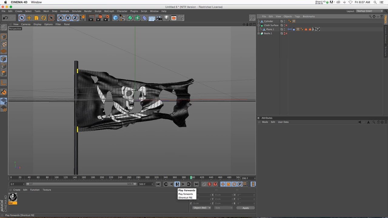 C4D Tutorial: 3D Tattered Cloth Pirates Flag