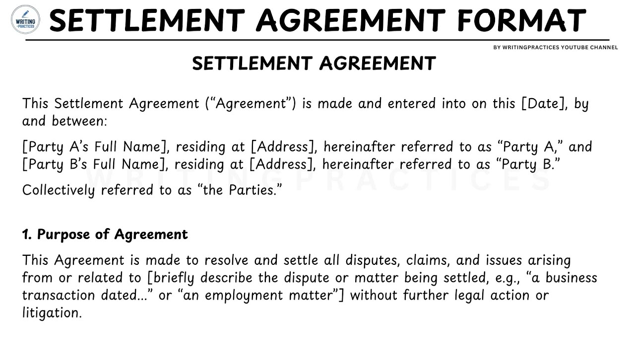 How To Write A Settlement Agreement Format Letter Step by Step Guide | Writing Practices