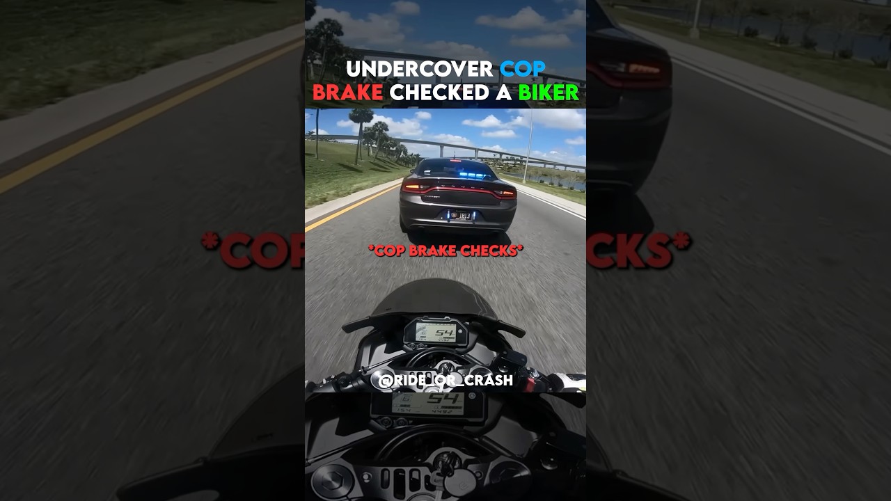 Undercover Cop Car Brake Checks Motorcyclist Causing Road Rage!