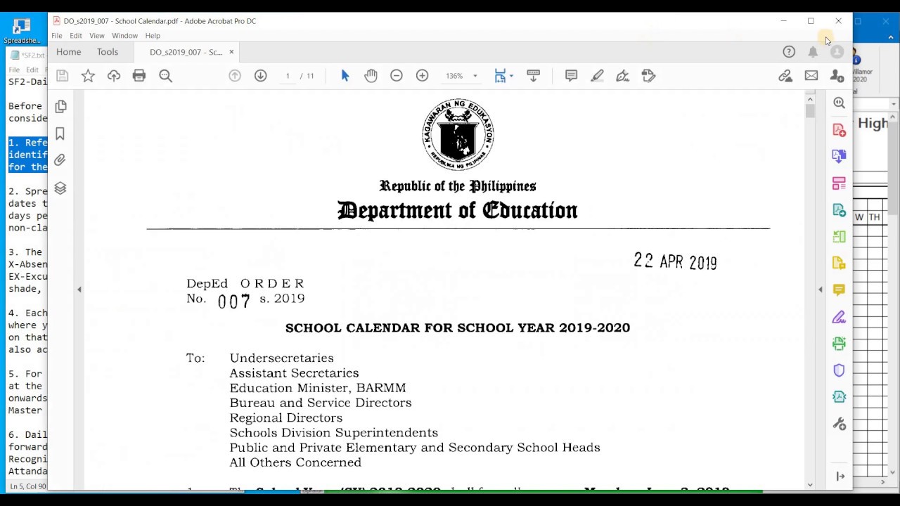 SF2 - Daily Attendance Report of Learners
