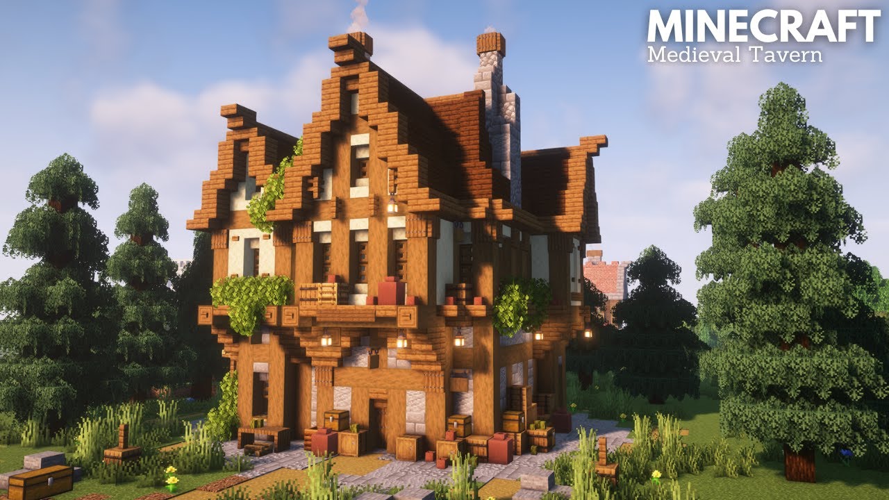 Minecraft: How to build a Medieval Tavern/Inn | Minecraft Tutorial ...