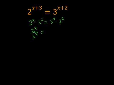 An Exponential Equation | 2^{x+3}=3^{x+2}