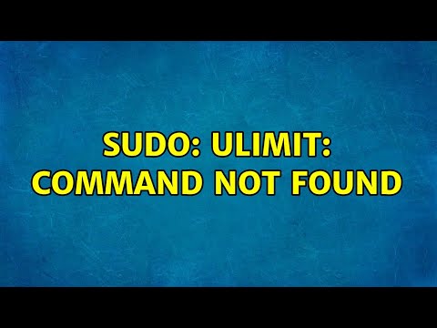 Unix & Linux: sudo: ulimit: command not found