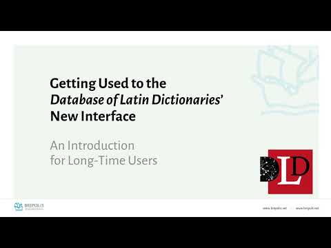 Database of Latin Dictionaries: Important update | About Brepolis