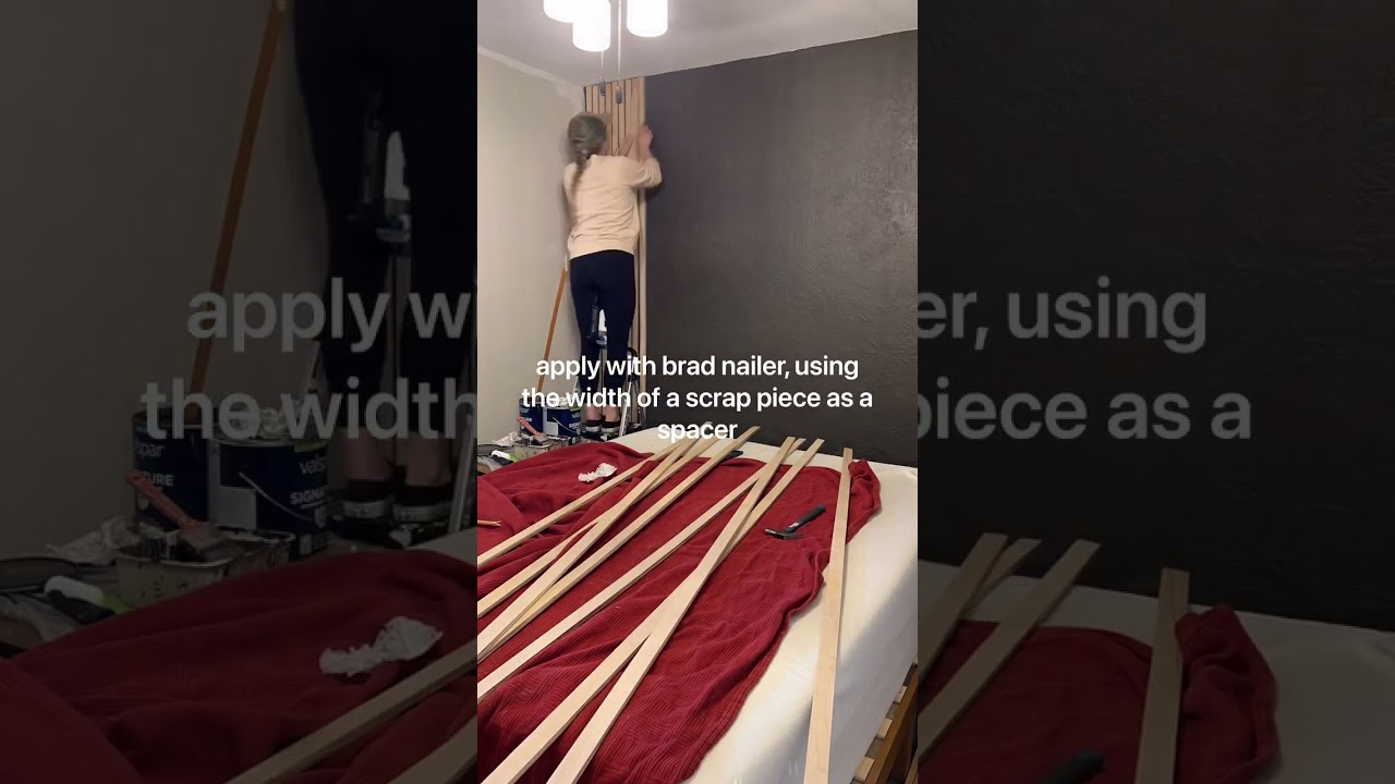 Budget Friendly Slat Wall Tutorial! Easy DIY Accent Wall For Master Bedroom Makeover! #diy #slatwall