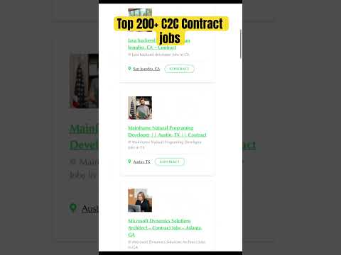 C2c contract jobs, in USA quick view and apply, #c2c #usa #jobs #benchinfo #shorts @ajobscience
