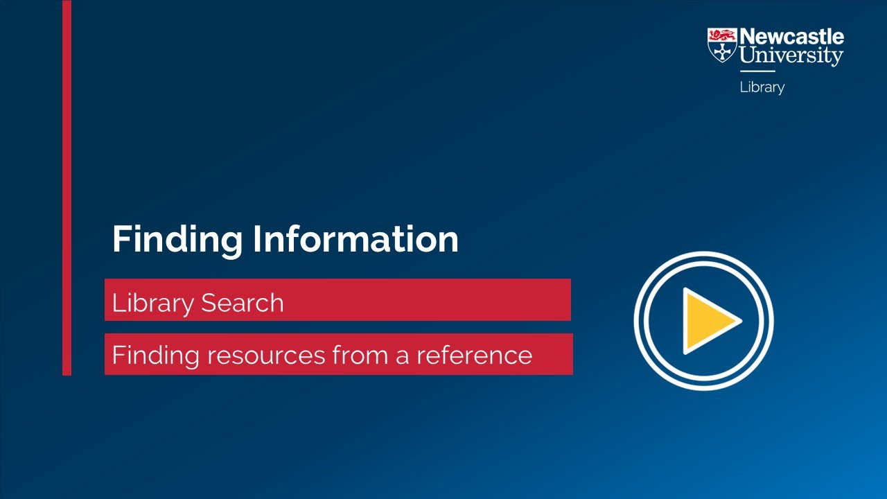Library Search: find resources from a reference