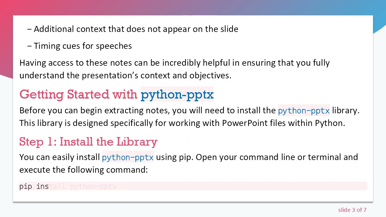 Extracting Presenter Notes from PowerPoint Files Using Python