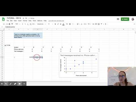 Using Google Sheets to Calculate Correlation Coefficient r - IB Maths AI SL