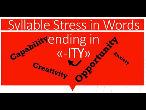Word or Syllable stress with -ITY suffix words: a tip to place the stress on the correct syllable