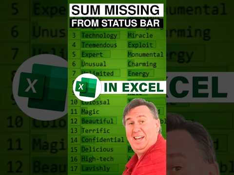 Excel Why Is SUM Not Appearing in the Status Bar at Bottom #shorts #excelbug - Episode S0016