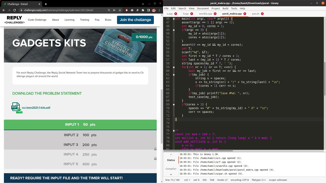 Easy Coding Problems (Reply Code Challenge Teen Edition)