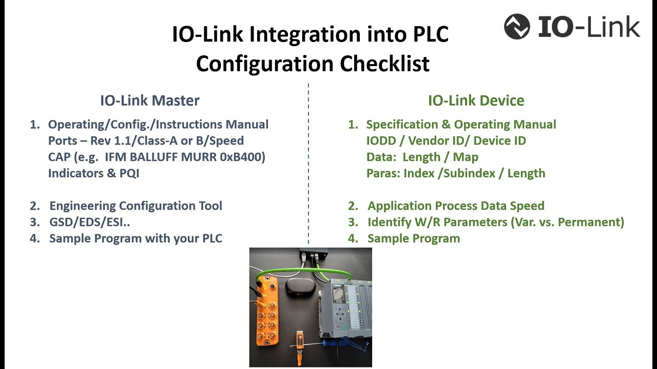 IOLK02#1. IO-Link Integration into PLC, Configuration Checklist
