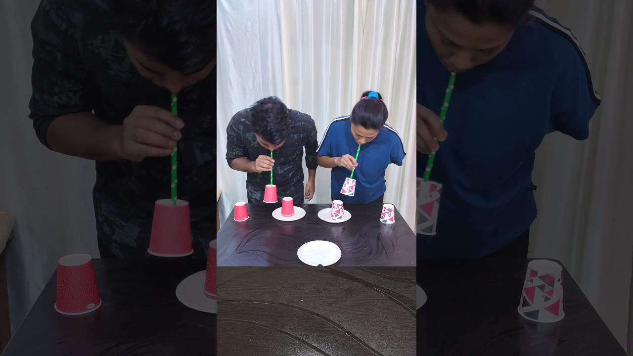 Pick And Arrange The Cup Challenge 😄😄 #shorts #familygames #fungame #funnygame #partygames