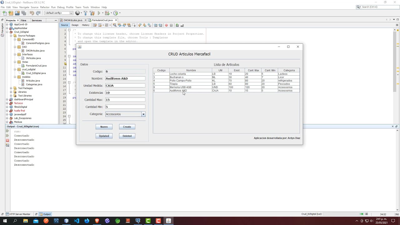 Crud Java, PostgreSQL codigo en GitHub