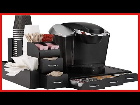 Mind Reader Organizer Coffee Pod Drawer and Condiment, 2 Piece, Black
