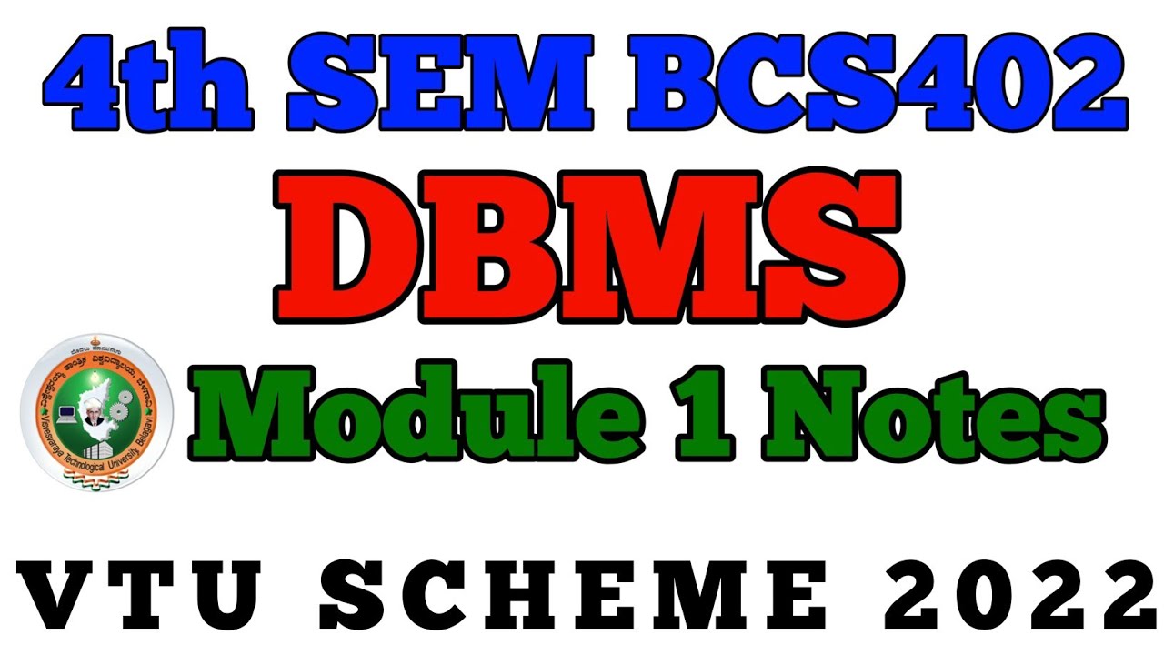 💥 4TH SEM DBMS MODULE 1 NOTES || 2025-26 #vtu #viral #dbms