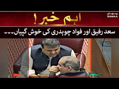No-Confidence motion - Fawad Chaudhry & Saad Rafique gossiping during break in NA session