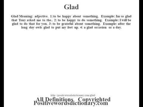 Glad definition | Glad meaning