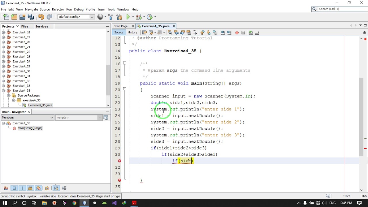 (Sides of a Triangle) java how to program exercise 4.35