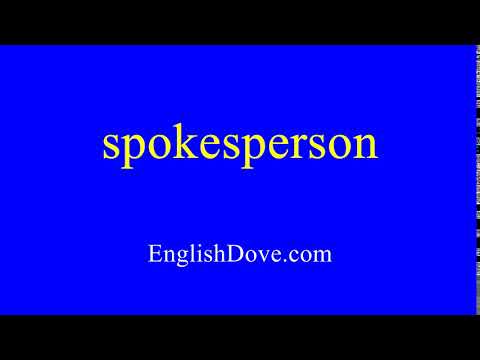 How to pronounce spokesperson in American English.