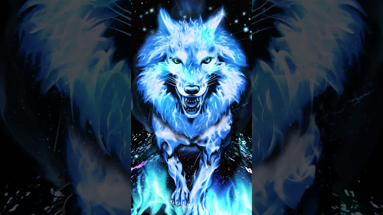 [Samsung Theme-Live Wallpaper] Blue Fire Wolf