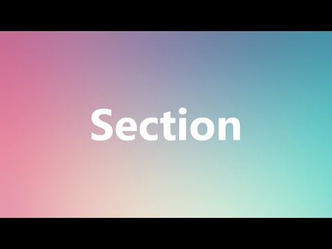 Section - Medical Meaning and Pronunciation