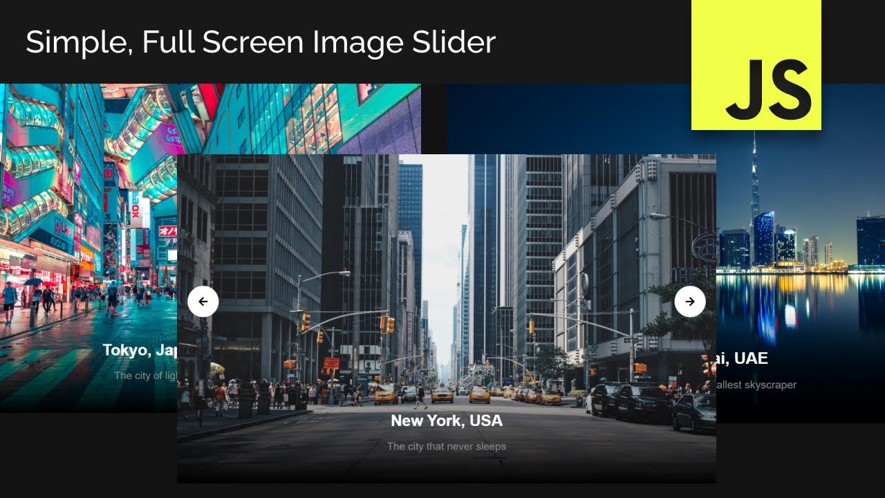 How To Build A Simple Javascript Image Slider | No Libraries