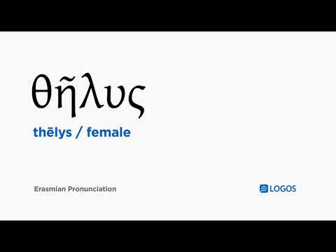 How to pronounce Thēlys in Biblical Greek - (θῆλυς / female)