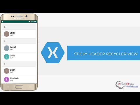 Learn Xamarin Android Tutorial Sticky Header Recycler View - Mind Luster