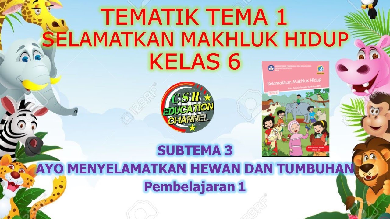 Kelas 6 Tematik : Tema 1 Selamatkan Makhluk Hidup Subtema 3 Pembelajaran 1