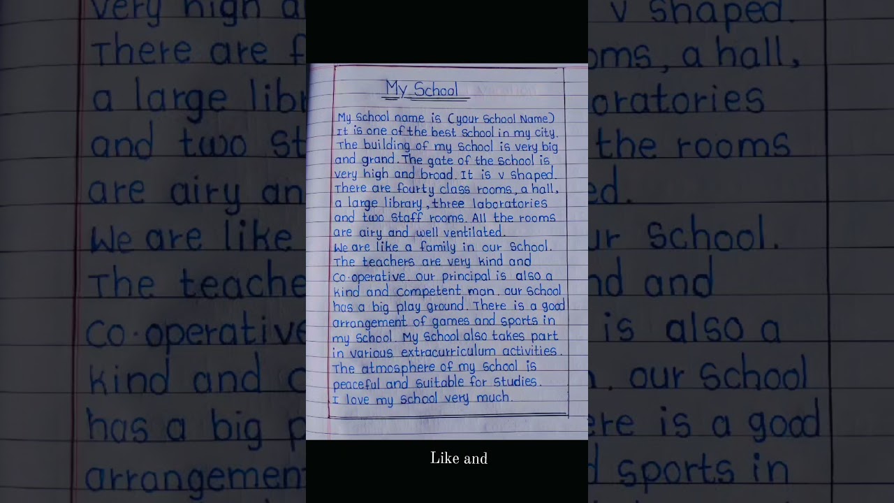 my school essay in english || my school essay || handwriting || learn creative handwriting || #yt