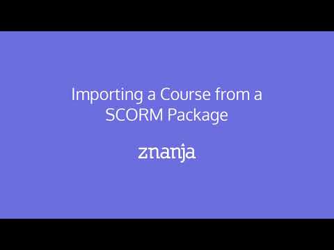 Importing a Course from a SCORM Package