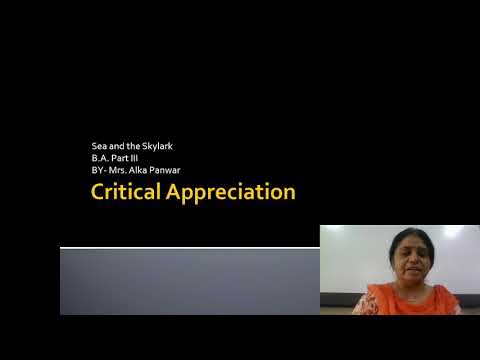 Critical appreciation of sea and the skylark