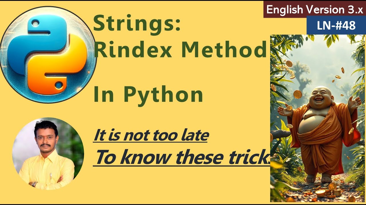 LN-48 Python Strings RIndex Method | Strings Tricks | #codinglife #programming #python #strings