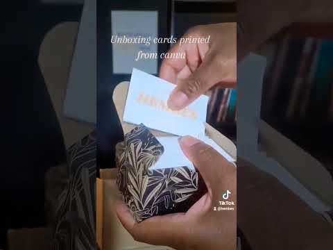 unboxing printed cards from Canva