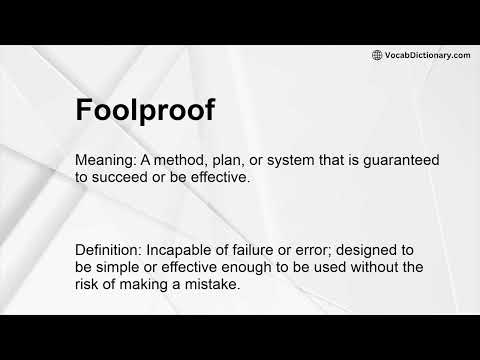 Foolproof Meaning