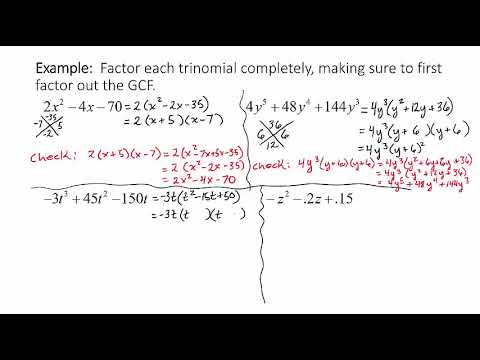 Factoring Trinomials with a GCF 10 3 4