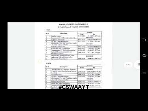 JNTUH BTECH/BPHARM 2-1 and 2-2 REVISED ACADEMIC CALENDAR 2021-2022