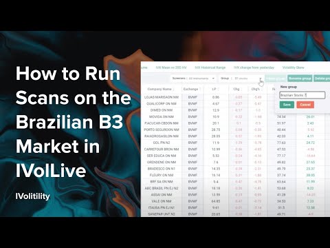 How to Access and Run Scans on the Brazilian B3 Market in IVolLive