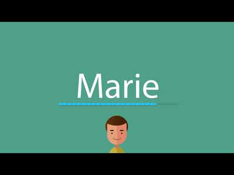 How to pronounce Marie