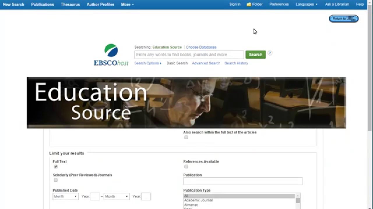 Education Source (EBSCO) Database
