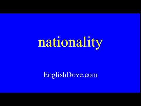 How to pronounce nationality in American English.