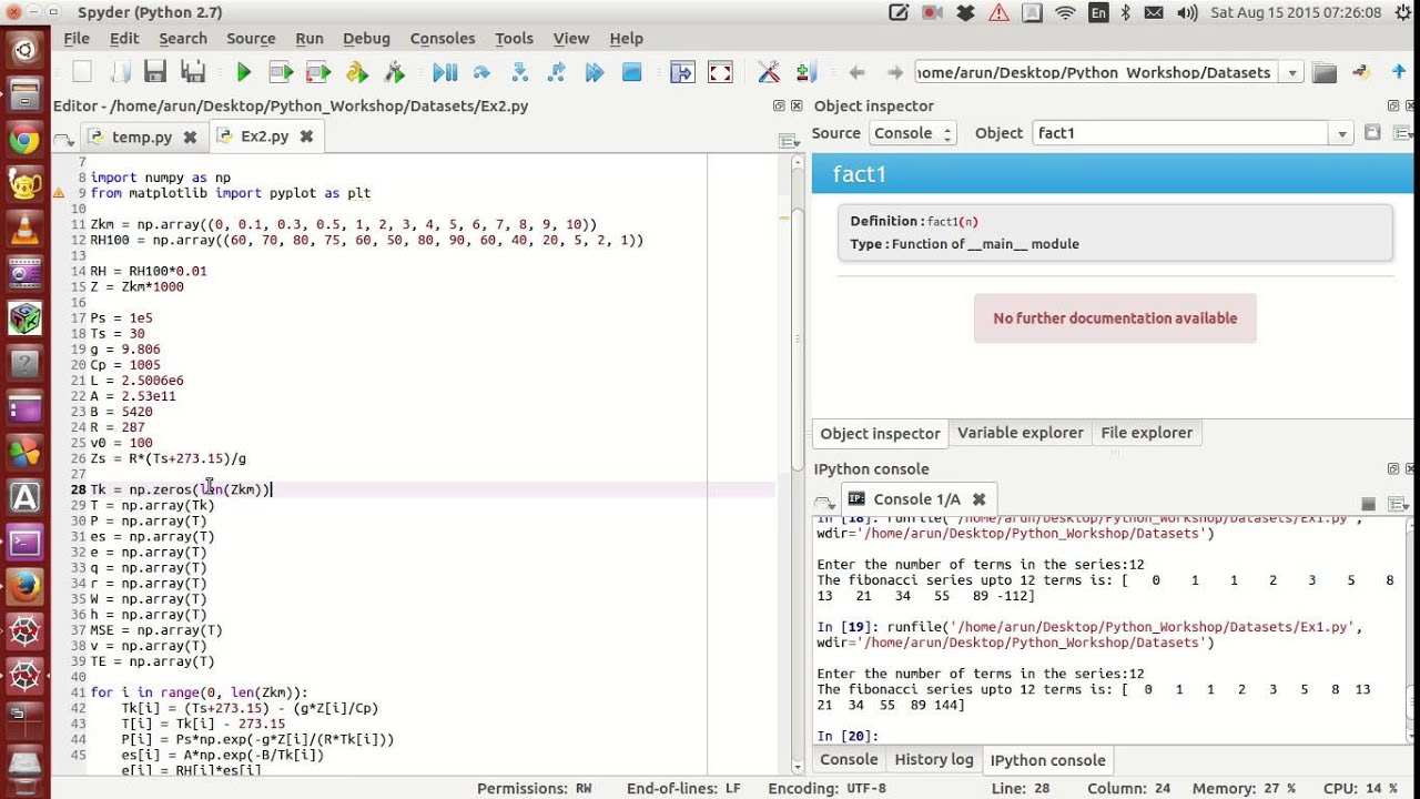 Scientific Programming Using Python : 007 : Solution to Exercise 2 and Walkthrough