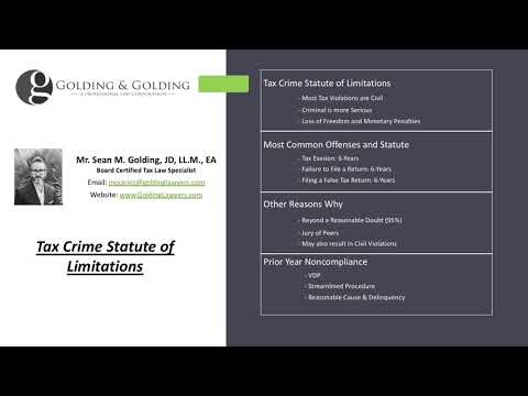 Tax Crime Statute of Limitations - What are they & How Far Back