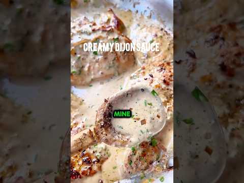 CHICKEN BREASTS FINISHED IN A CREAMY DIJON SAUCE 🍗🧀 #shorts #recipe