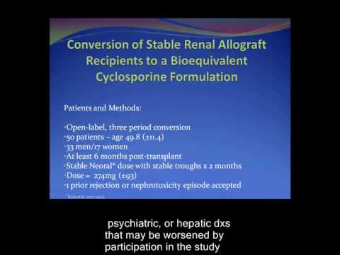 Conversion of Renal Allograft Recipients to a Bioequivalent Cyclosporine Formulation
